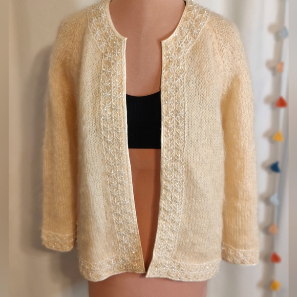 Vintage | Sweaters | Vintage Cyn Les Mid Century Mohair Iridescent ...